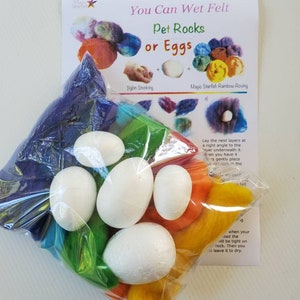 Wet Felting Rainbow Wool Kit for Easter Eggs , Felted Soap or Rocks - Etsy