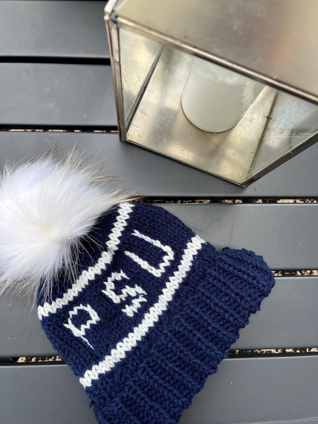 Navy and White Penn State Beanie, Collegiate, Warm and Chic for Women ...