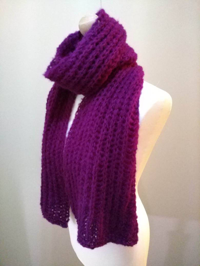 Knitted Rib Scarf Knitted Chunky Scarf Knit Scarf Hand - Etsy UK