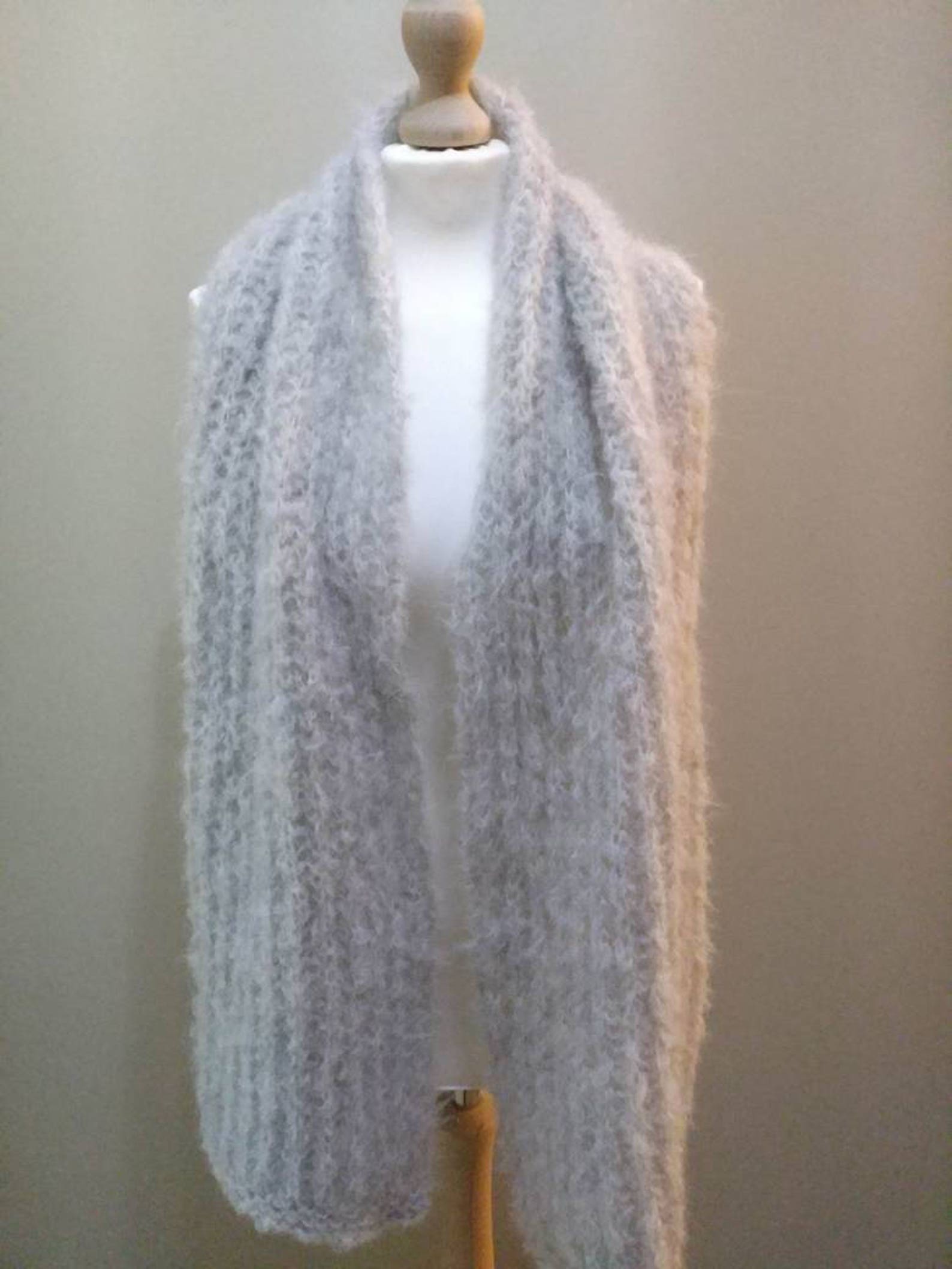 Knitted Rib Scarf Knitted Chunky Scarf Knit Scarf Hand - Etsy UK