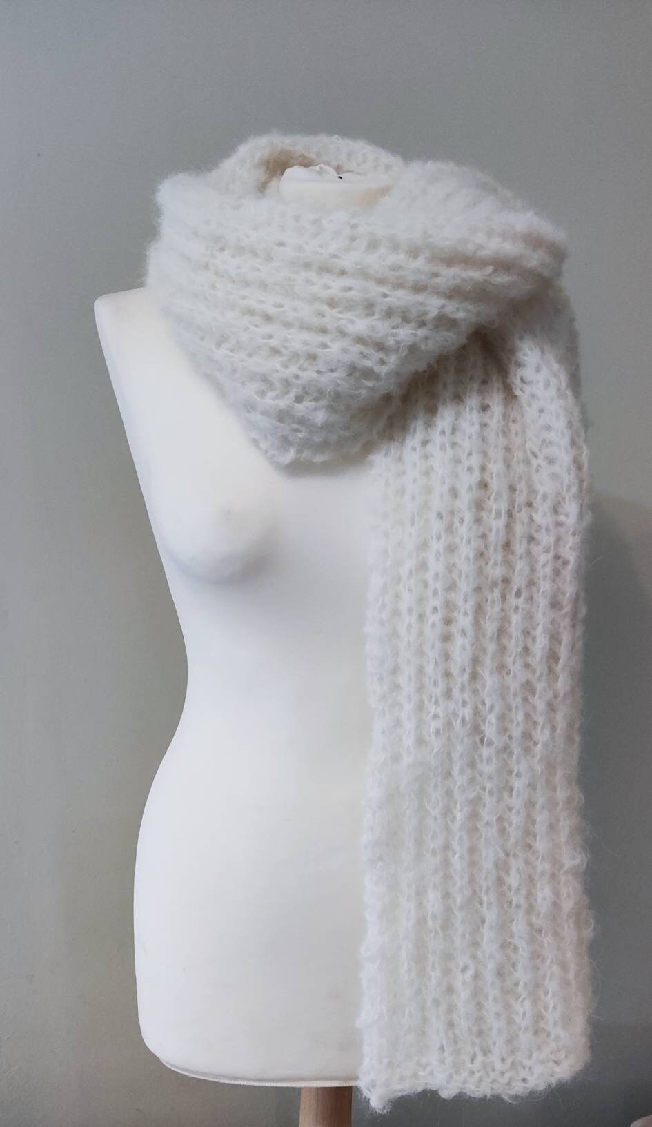 Knitted Rib Scarf Knitted Chunky Scarf Knit Scarf Hand - Etsy UK