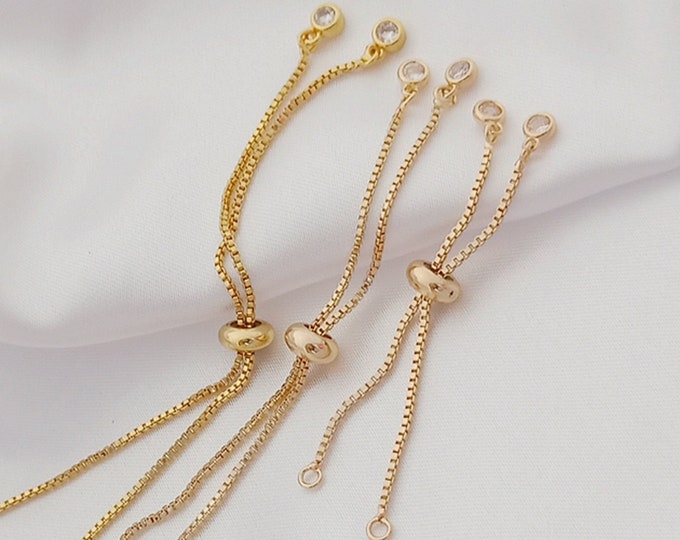 Adjustable Silicone Beads Extender Chain, 14KT Gold Extra Chain for ...