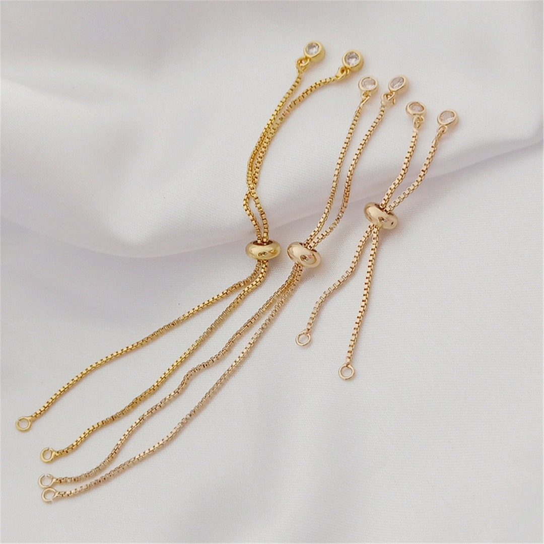 Adjustable Silicone Beads Extender Chain, 14KT Gold Extra Chain for ...