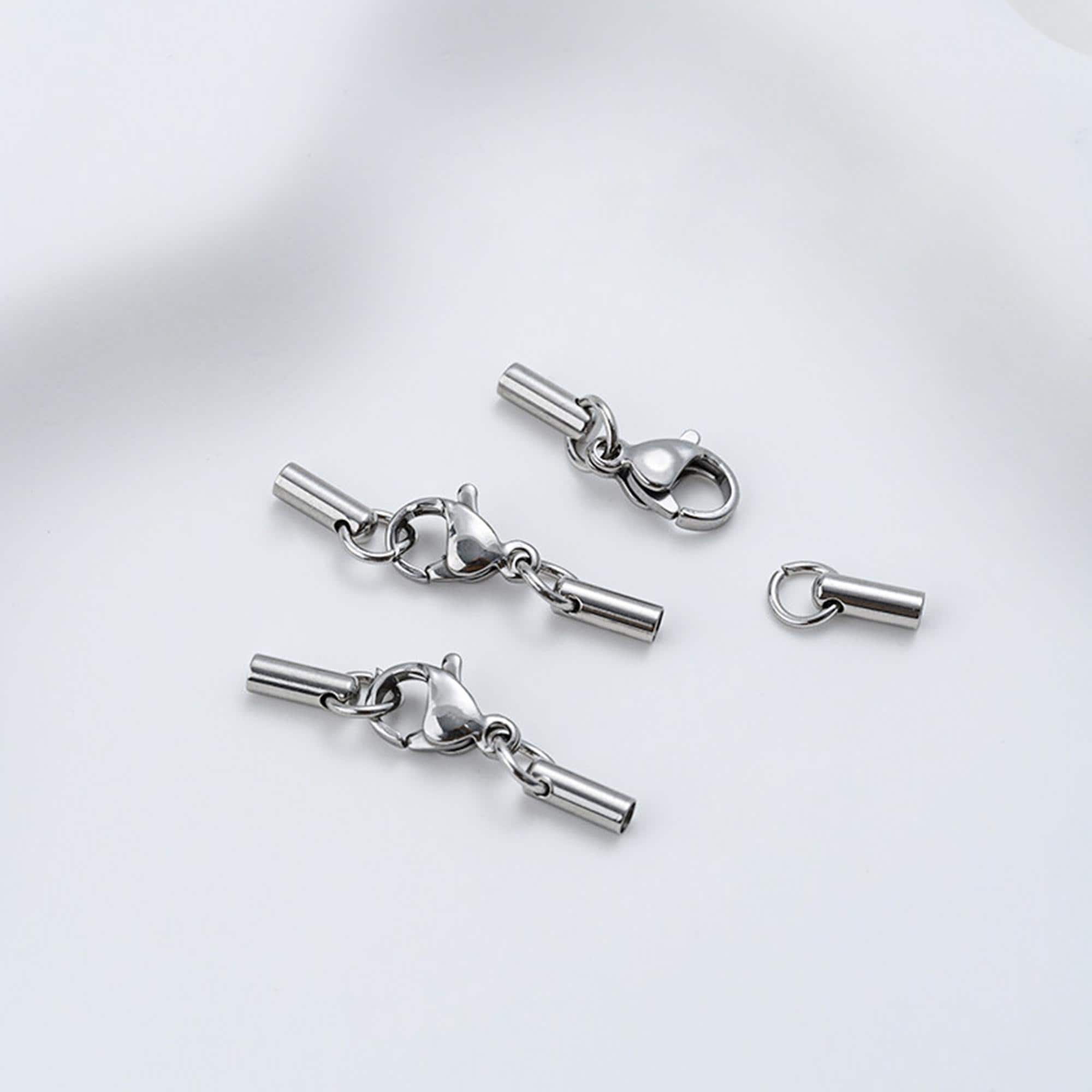 Stainless Steel Leather Cord Clasp,rope Clasp, 14kt Gold Rope Clasp ...