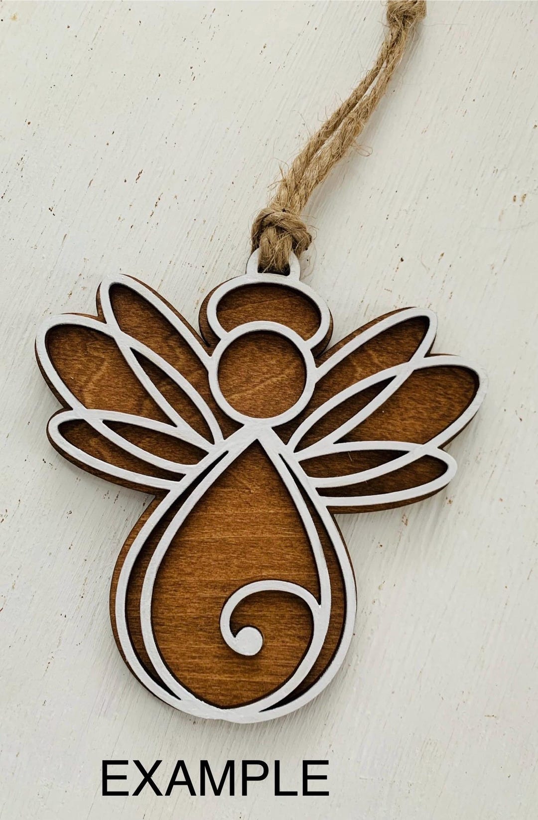 Wood Cutout Angel Ornaments | Set of 6 | 4" Holiday Ornaments | With or ...
