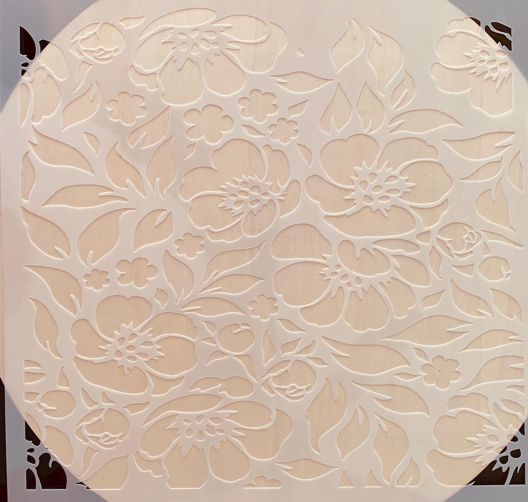 Floral Reusable Mylar Stencil – Elegant Flower Pattern for DIY Wall Art ...