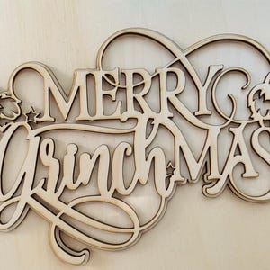 Merry Grinchmas Wood Cutout – 10" X 5.5" | Holiday Decor | Christmas ...