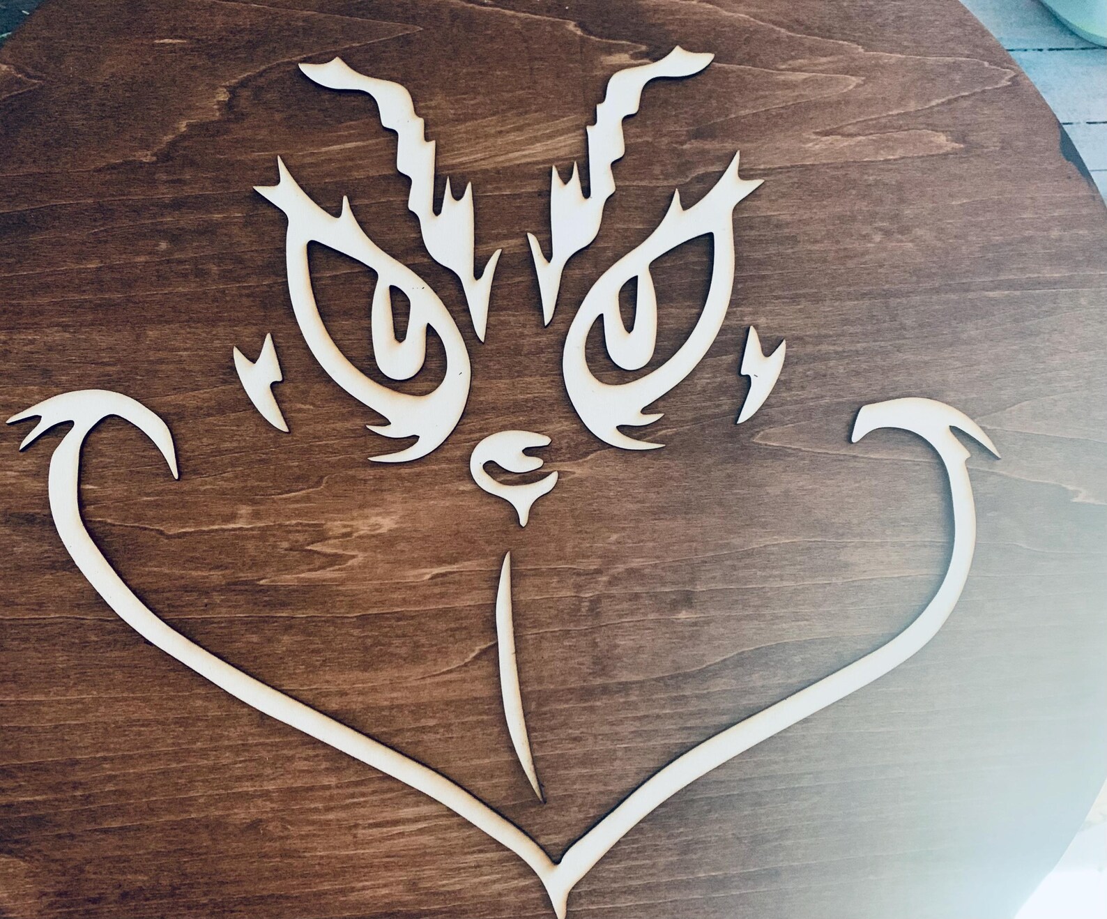 Laser Cut Grinch Face: 14" Unfinished Wood Christmas Decor - Etsy
