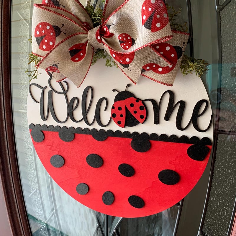 Ladybug Welcome Sign - Etsy