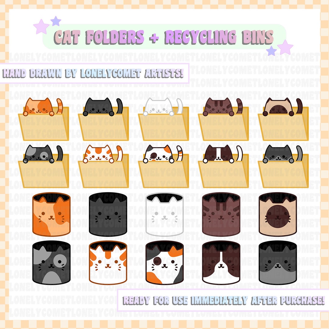 Desktop Customization Cats Custom Folder Icons, Mac, Windows, Cute Cat ...
