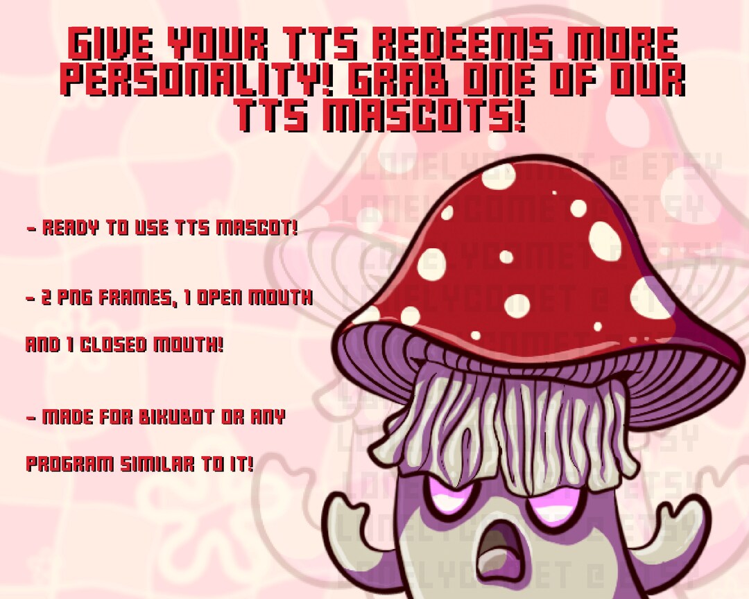 TTS Mascot Amanita Text-to-speech Mascot Amanita Muscaria - Etsy