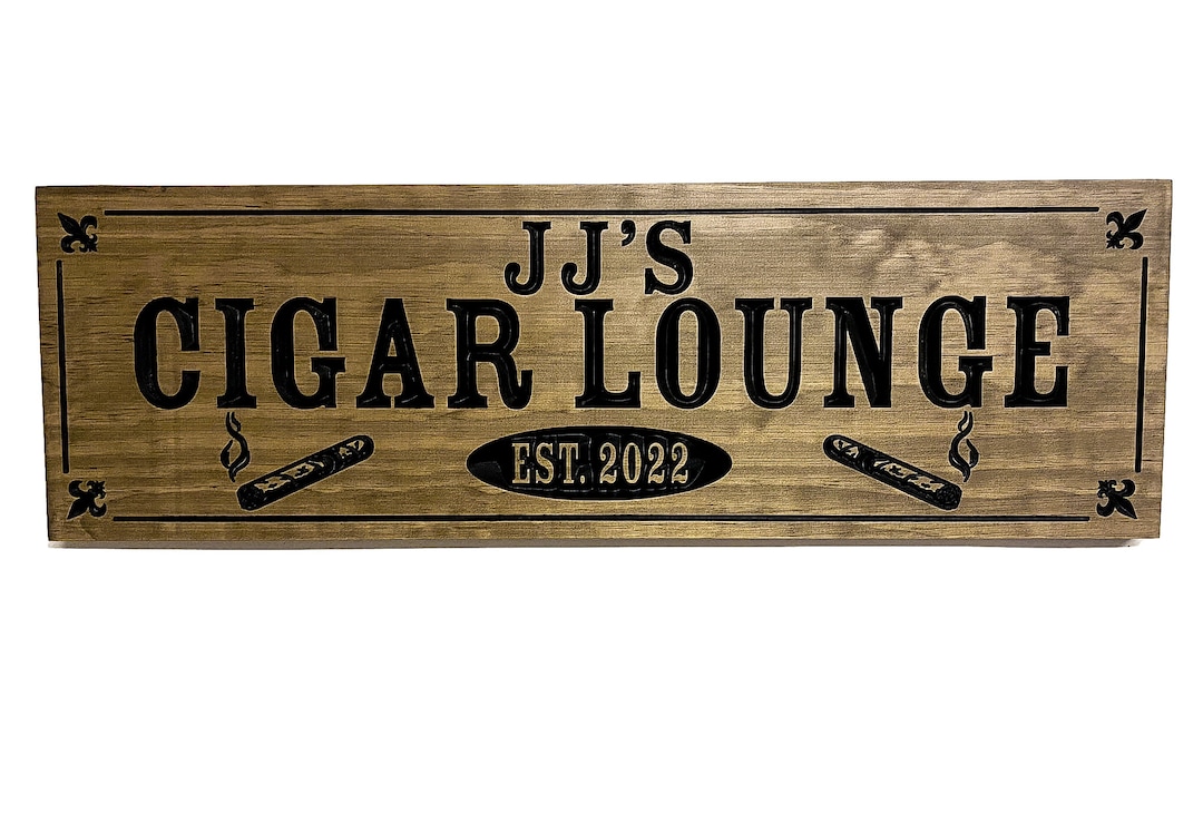 Cigar Bar Sign - Custom Wood Sign - Man Cave Sign (CWD-521) - Etsy