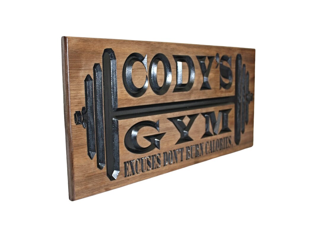 GYM Sign-garage Gym-basement Gym-custom Crossfit Sign-personalized Wood ...