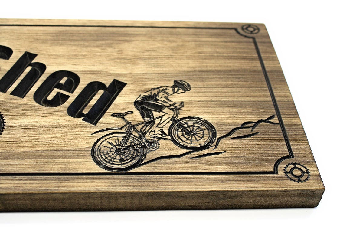 Mountain Bike Sign - Workshop Sign - BMX Rider Gift - Custom Wood Sign ...