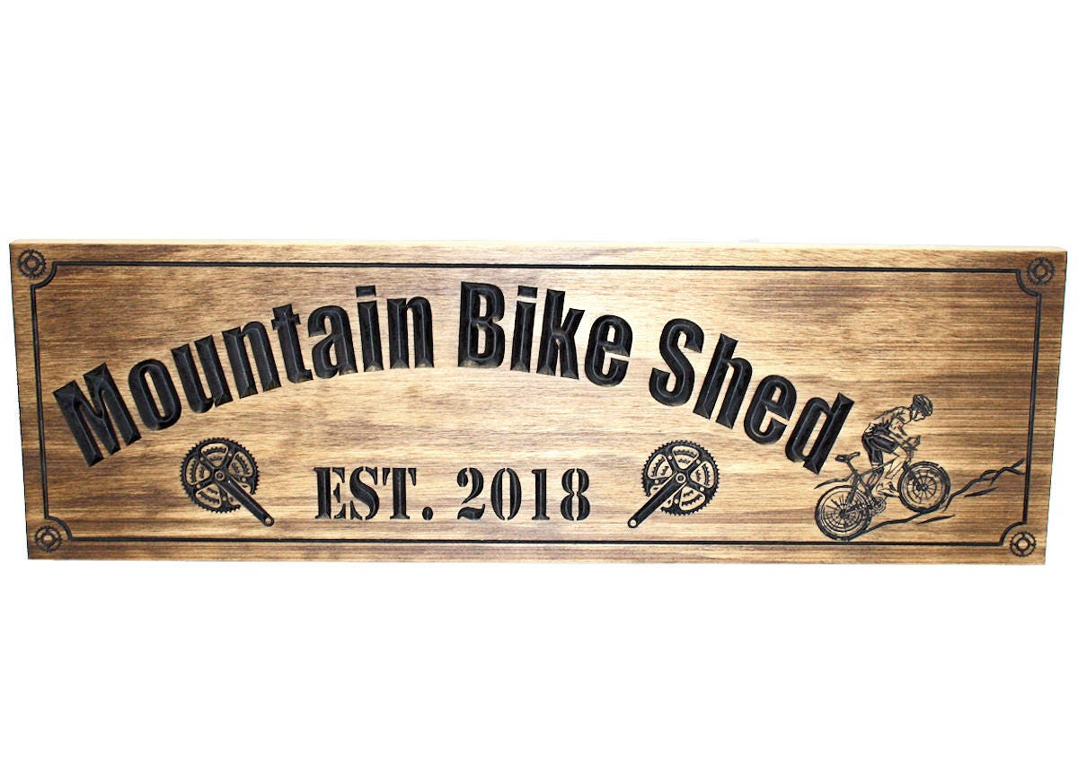 Mountain Bike Sign - Workshop Sign - BMX Rider Gift - Custom Wood Sign ...