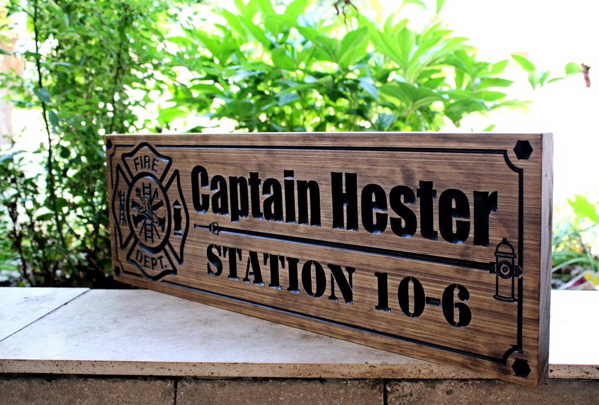 Firefighter Sign-Fire Station sign-Fire Department Sign-Custom | Etsy