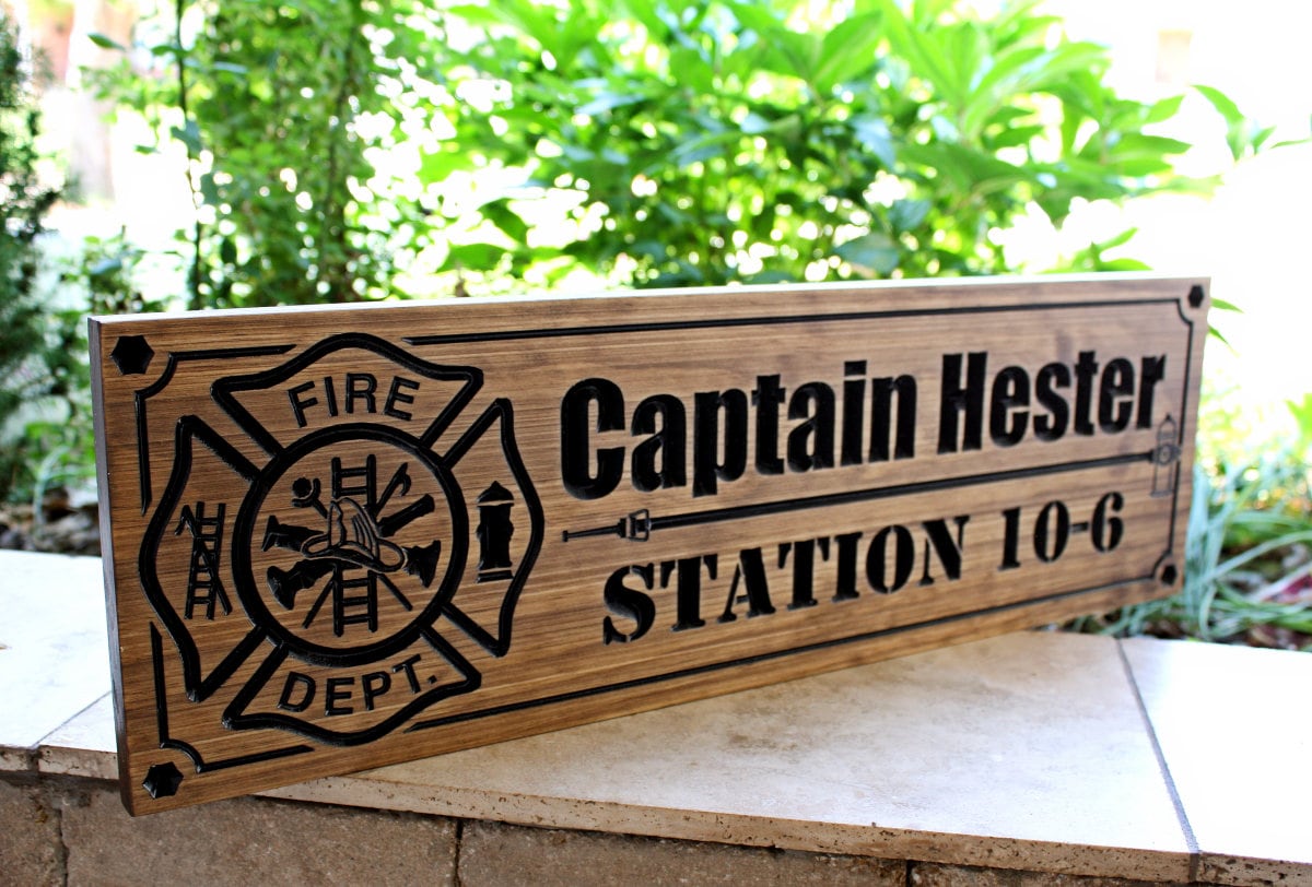 Firefighter Sign-Fire Station sign-Fire Department Sign-Custom | Etsy