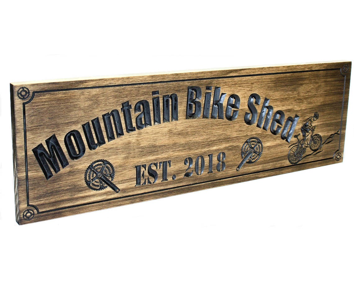 Mountain Bike Sign - Workshop Sign - BMX Rider Gift - Custom Wood Sign ...