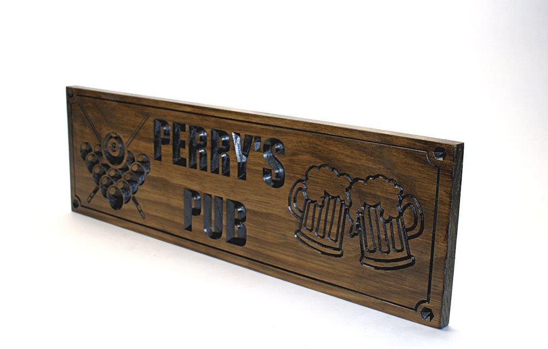 Home Bar Sign - Custom Wood Sign - Billiard Room - Game Room Sign (CWD ...