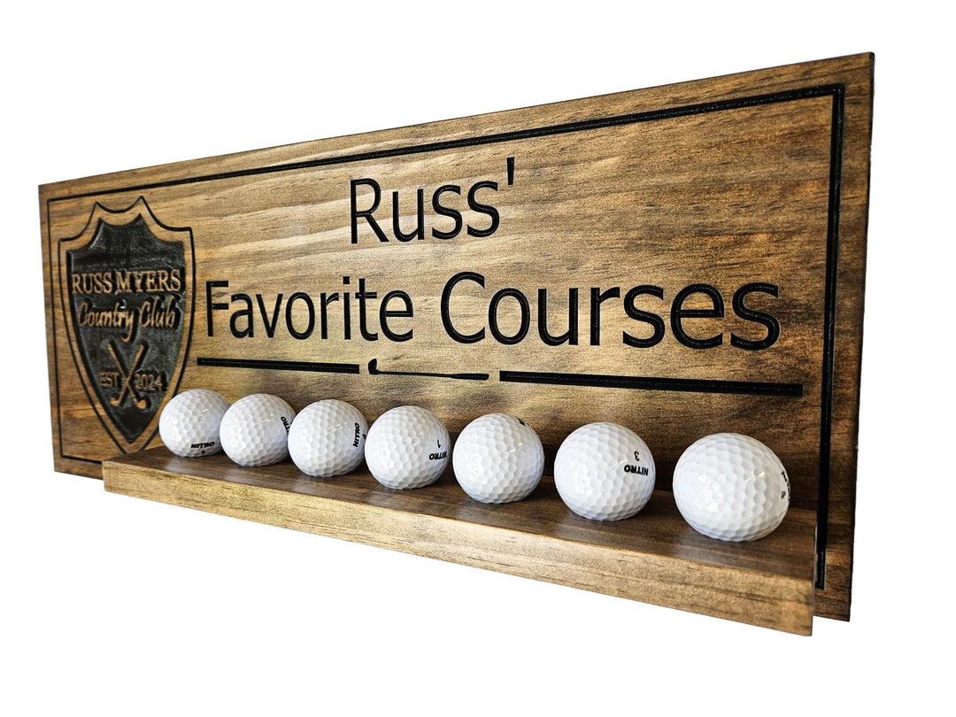 Custom Golf Sign - Golf Ball Shelf - Personalized Wood Sign (CWD-812 ...
