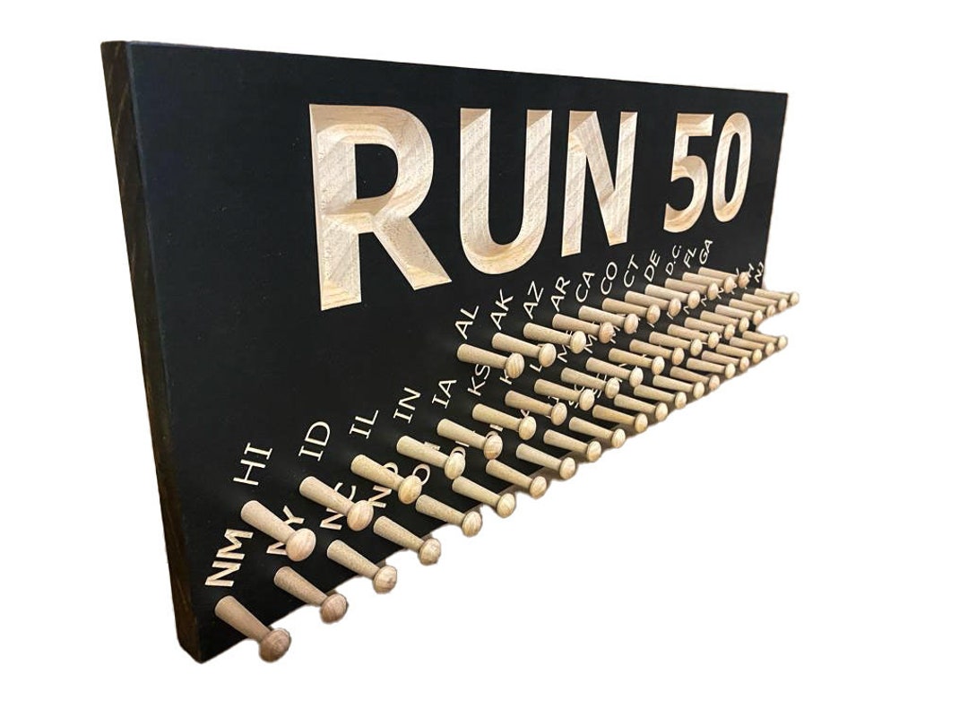 Medal Display - 50 State Marathons - Ribbon Display (CWD-705-BLK) - Etsy