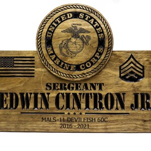 Military Plaque - Retirement Gift - Custom Wood Sign (CWD-745) - Etsy