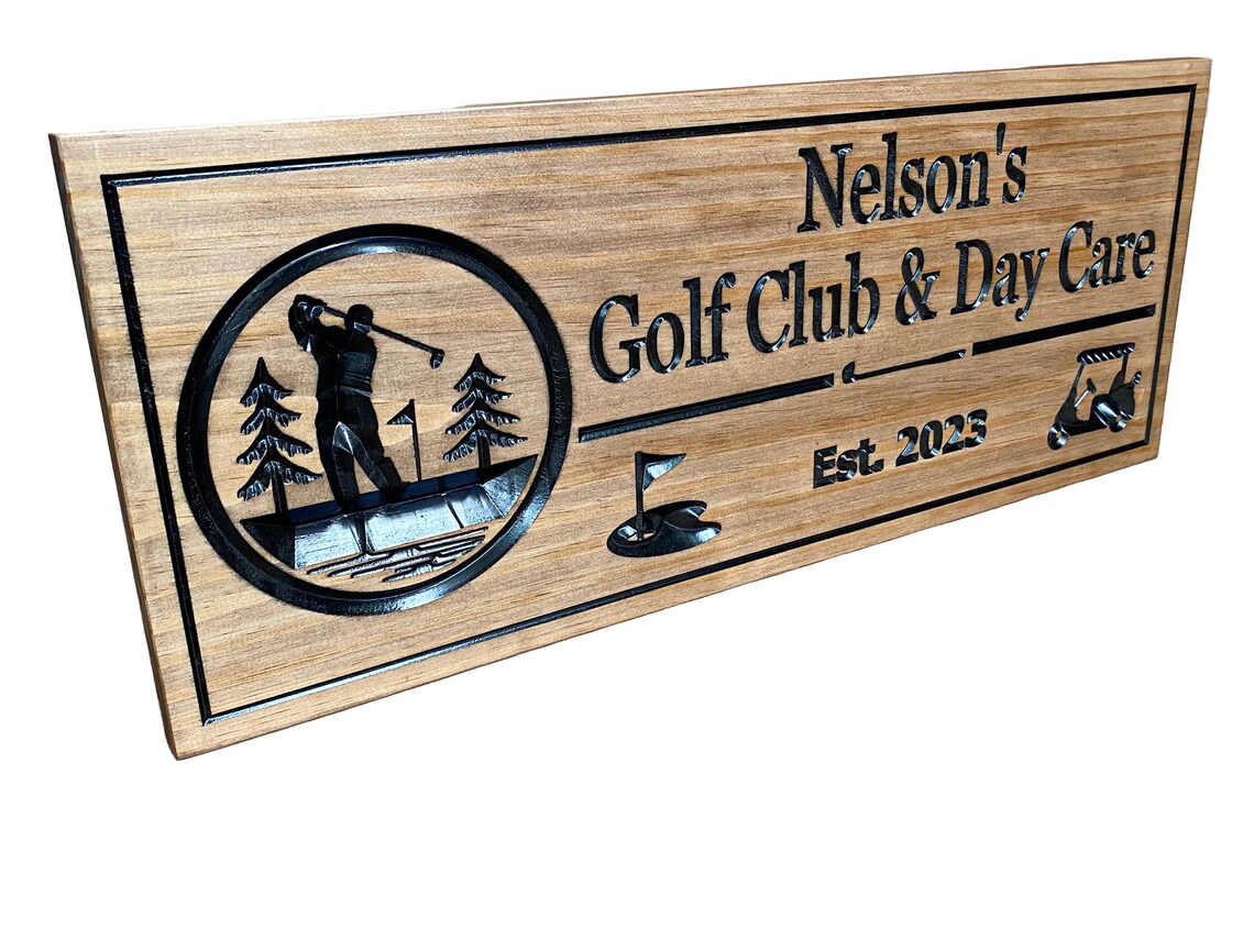 Custom Golf Sign - 19th Hole Sign - Personalized Wood Sign - Sports Bar ...