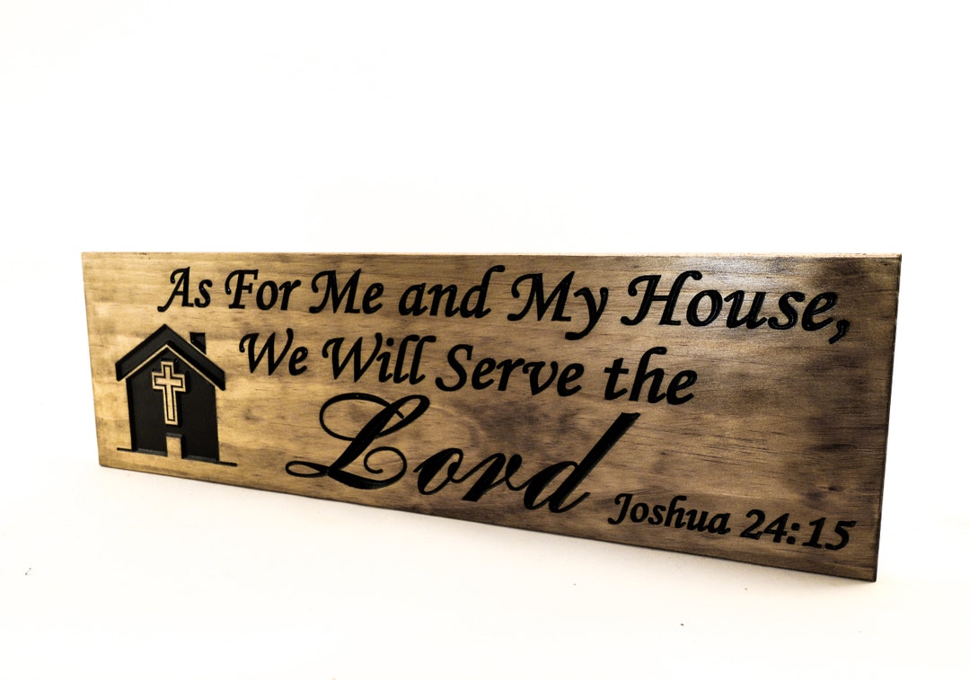 Family Sign-joshua 24:15, House Warming Gift, Family Motto, Wedding ...