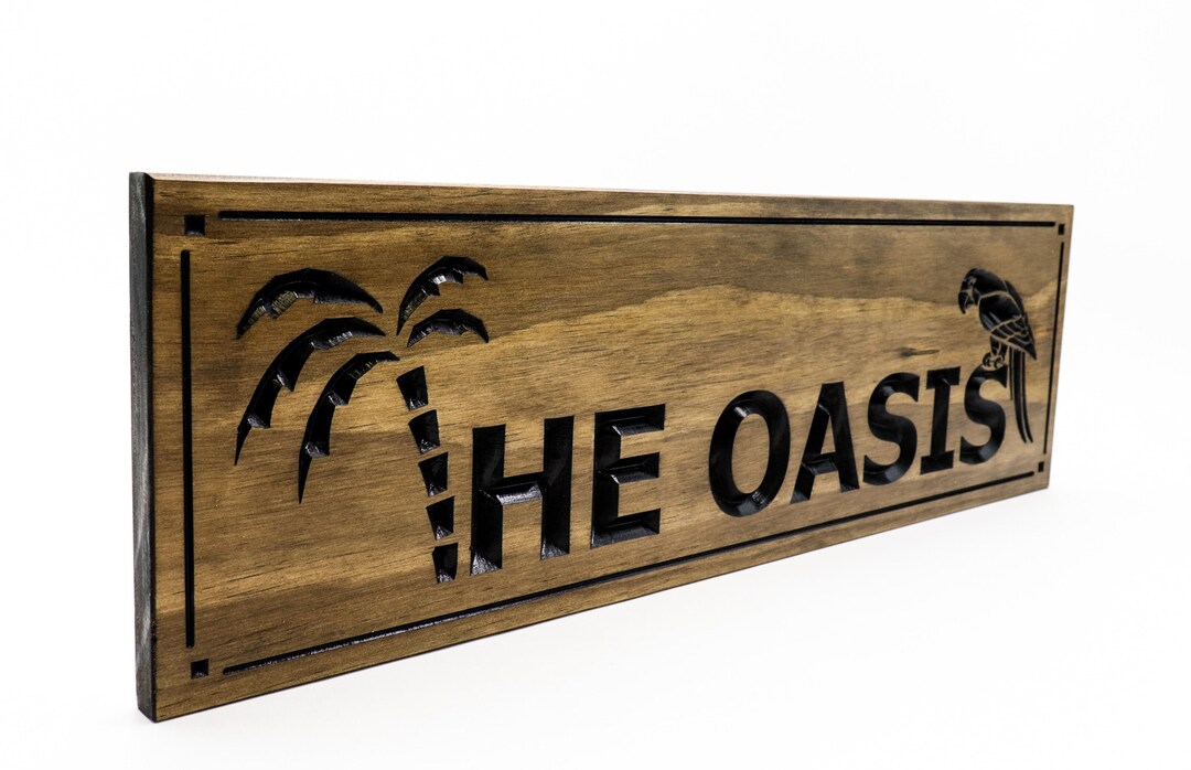 Oasis Sign - Pool Sign - Tiki Bar (CWD-702) - Etsy