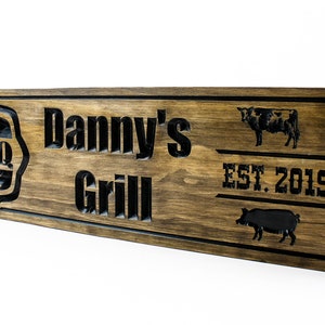 BBQ Grill Sign - Porch Sign - Restaurant Decor (CWD-212) - Etsy
