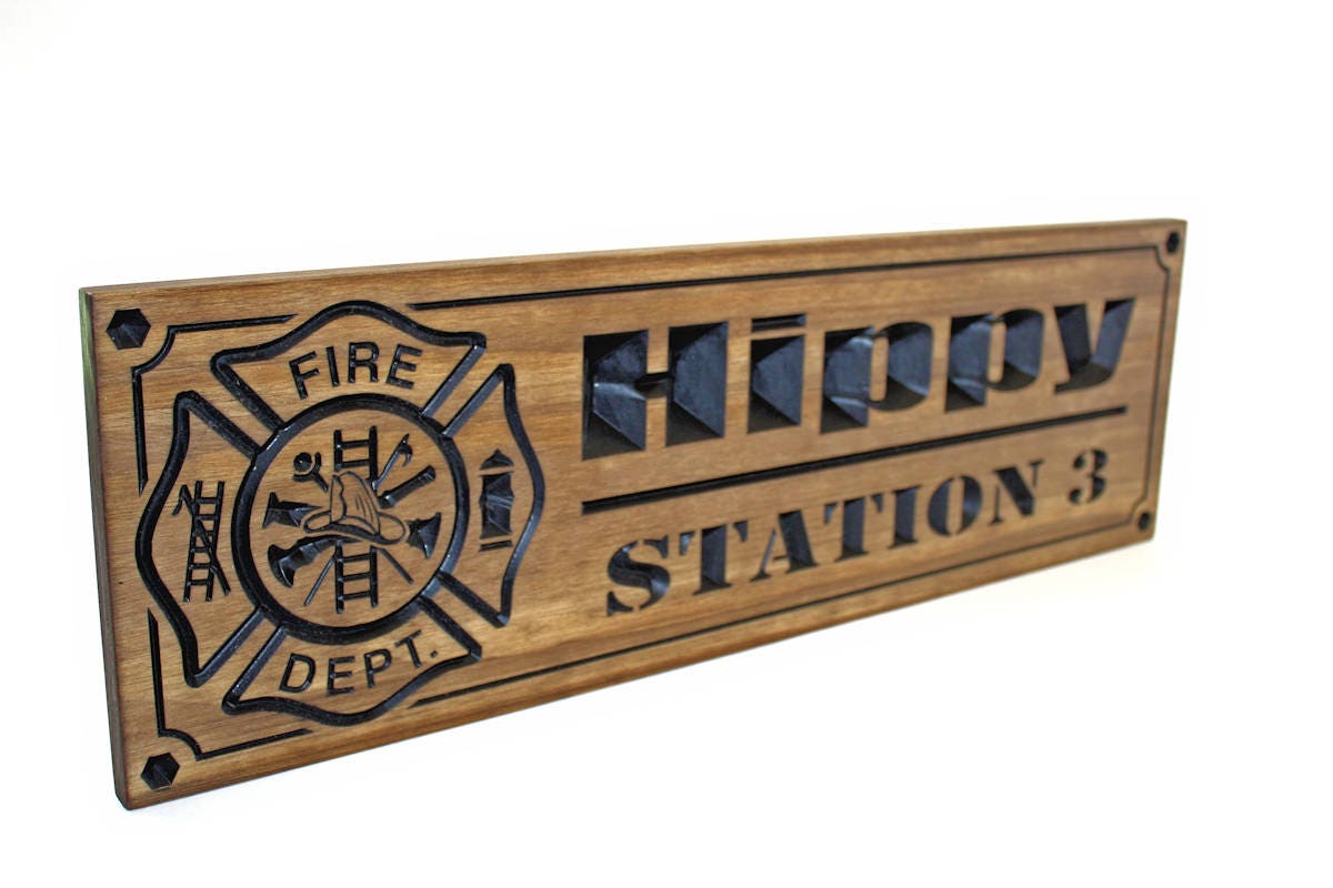Firefighter Sign-Fire Station sign-Fire Department Sign-Custom | Etsy