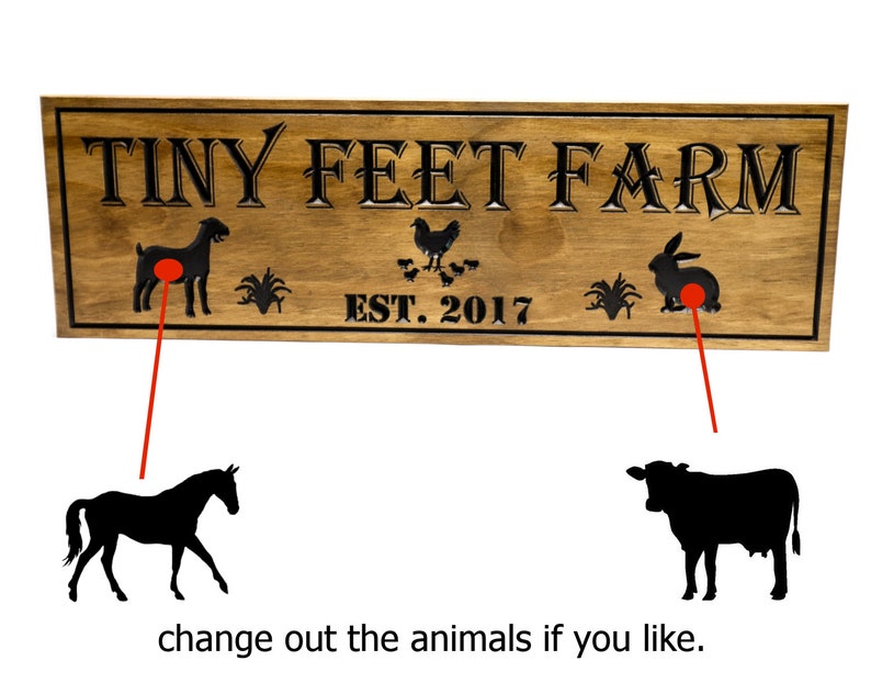 Custom Farm Sign - Address Sign - Farm Animals (CWD-659) - Etsy