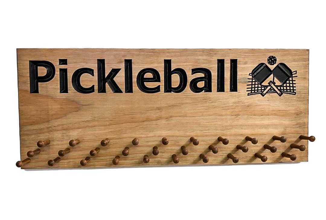 Pickleball Medal Display 23x9 With 30 Pegs-pickleball Medal - Etsy