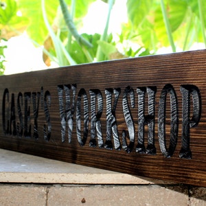 SHOP Sign Rustic Workshop Sign Personalized Wooden Shop - Etsy