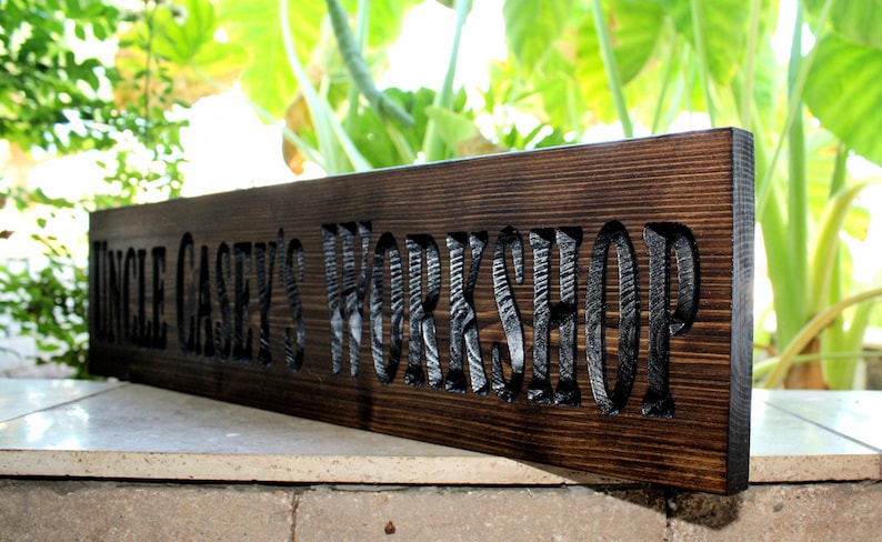 SHOP Sign Rustic Workshop Sign Personalized shop sign | Etsy