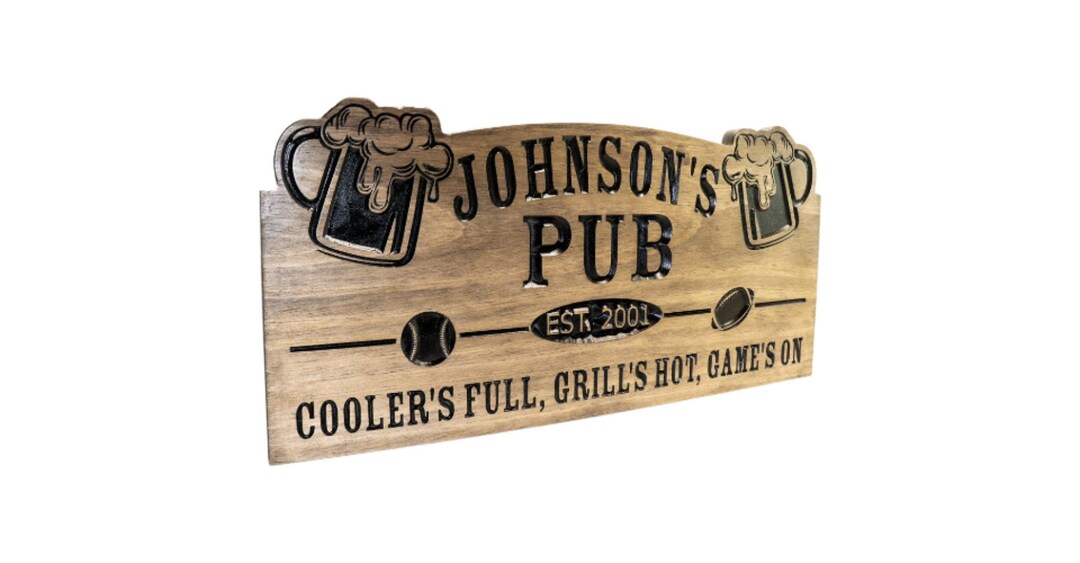 Home Pub Sign Wooden Bar Sign Home Bar Sign, Beer Mugs,personalized ...