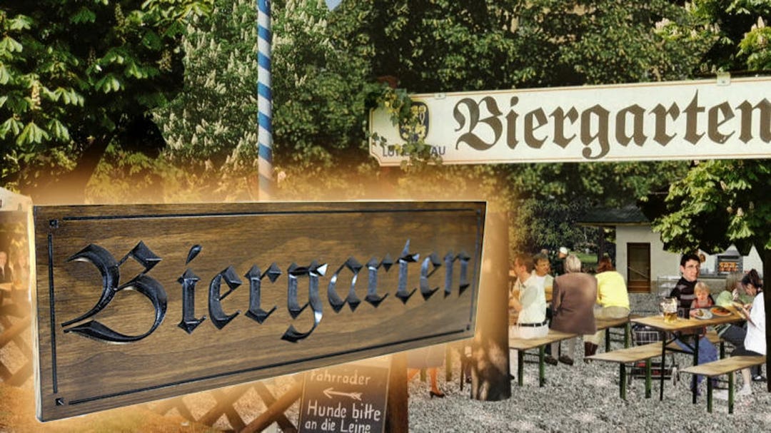Biergarten Sign - Oktoberfest Sign - Home Bar - Outdoor Bar (CWD-499 ...