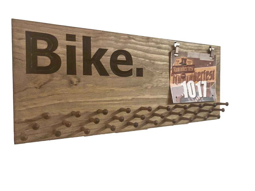 Bike Race Medal Display - Mountain Bike - Medal Holder - Ribbon Display ...