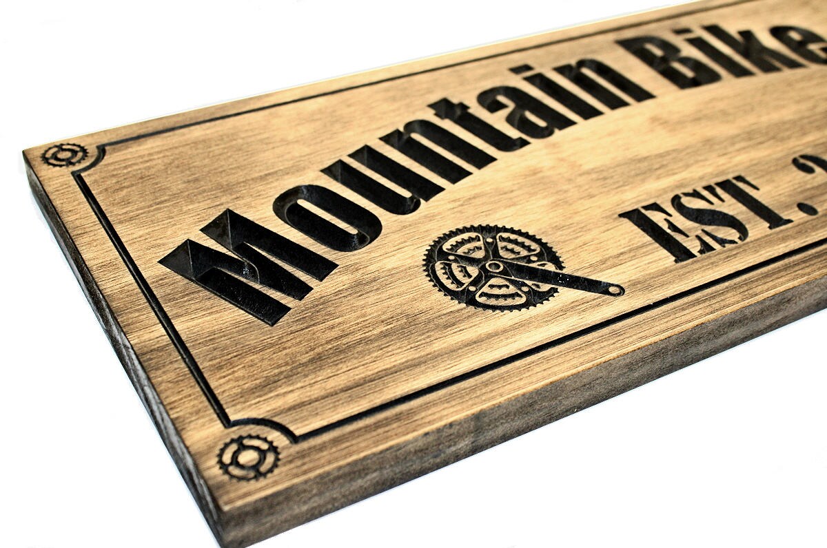 Mountain Bike Sign - Workshop Sign - BMX Rider Gift - Custom Wood Sign ...