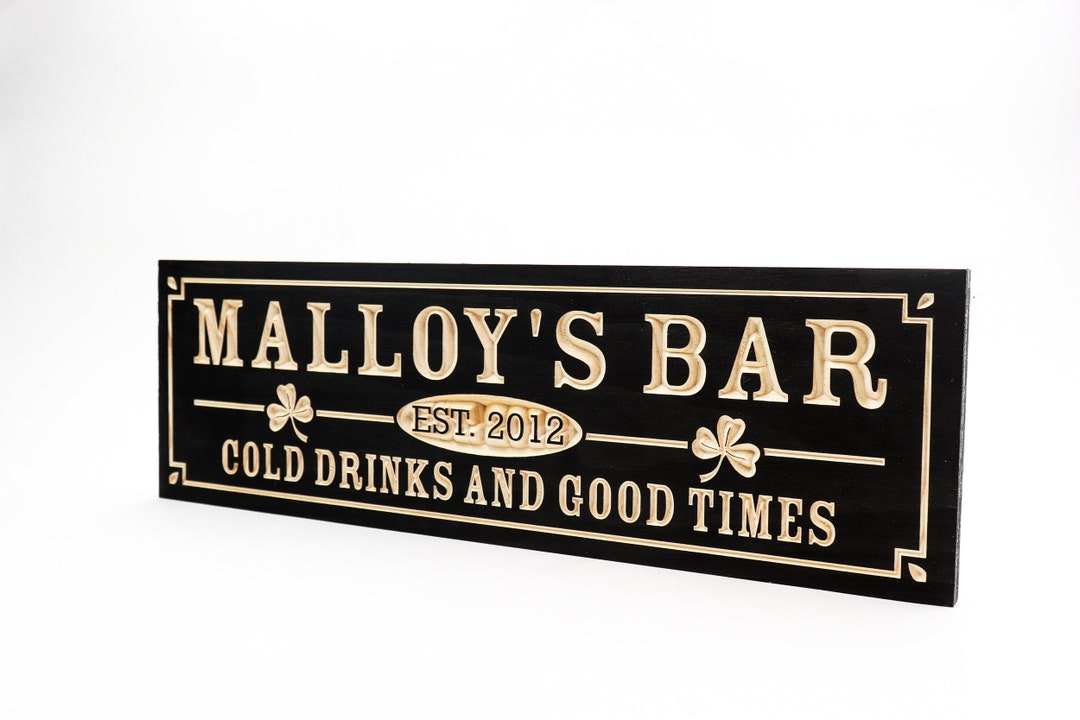 Custom Bar Sign - Bar Cart Decor - Cocktail Bar Sign (CWD-764) - Etsy