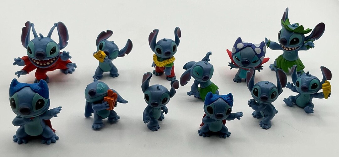 A Rare Lot of 12 Disney LILO & Stitch Rubber Blue Figurines Toys - Etsy