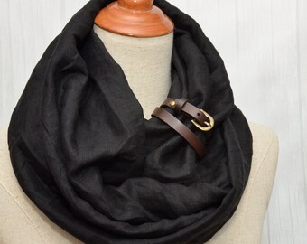 Linen Infinity Scarf | Etsy