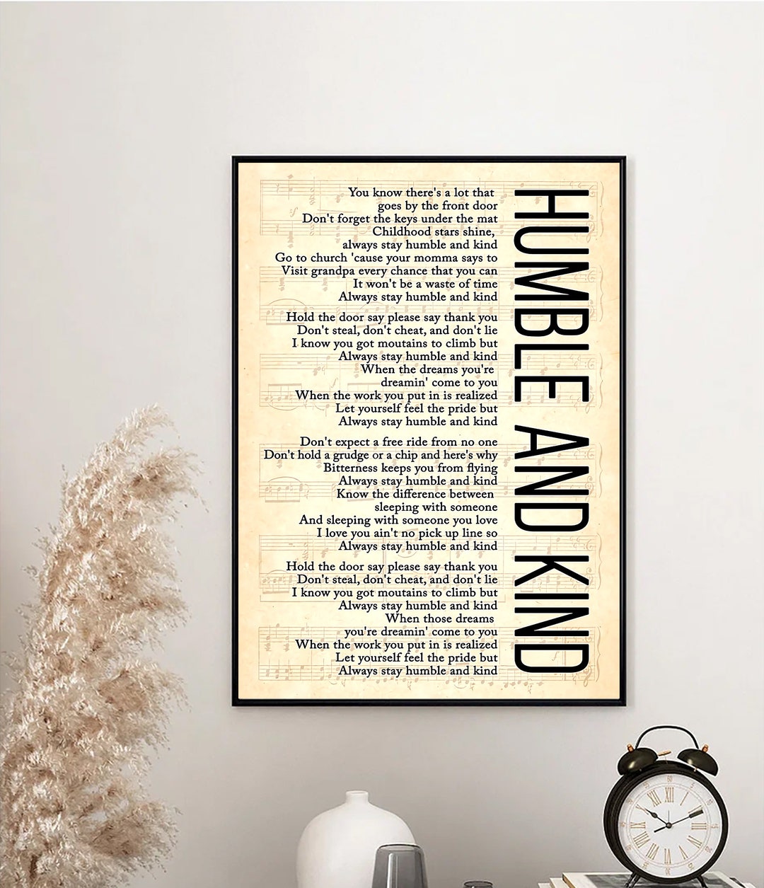 Tim Mcgraw Humble and Kind Lyrics Vintage Poster Tim Mcgraw - Etsy