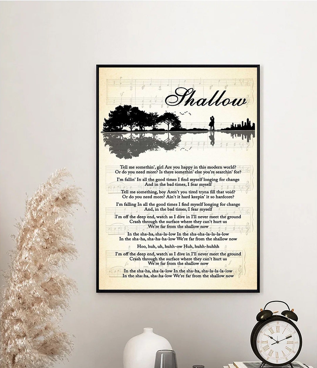 Lady Gaga Bradley Cooper Shallow Lyrics Vintage Poster Lady - Etsy