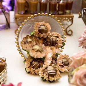 Ivory and Gold Rose Bloom Paper Flower/fall Truffle Wrappers for ...