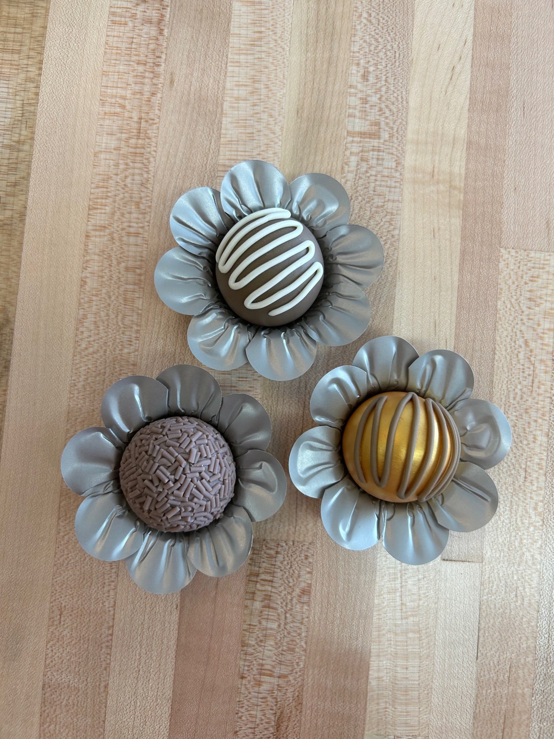 Silver Wrappers for Holding Chocolate Truffles/ Rustic Wedding ...