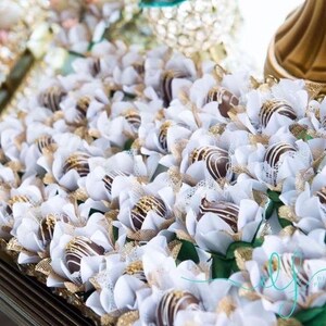 White and Gold Flower Truffle Wrappers for Holding Chocolate Truffles ...