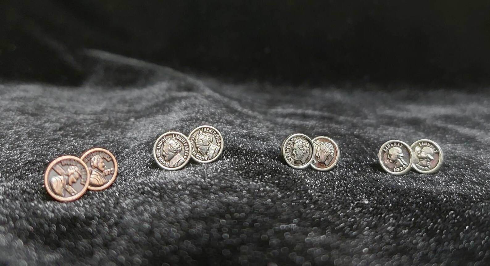 Coin Earrings - Tiny - Penny, Nickel, Dime, Quarter - Currency - Etsy