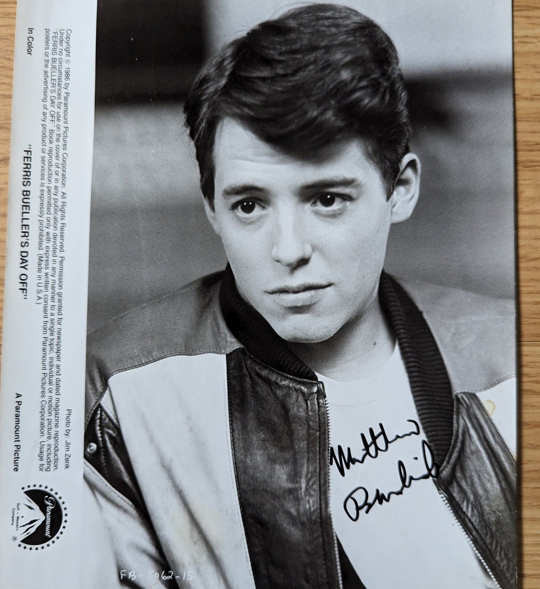 Matthew Broderick Autographed Photo Ferris Bueller - Etsy