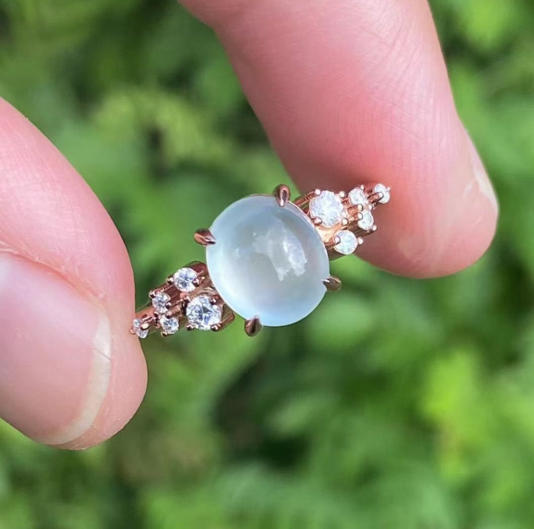 Art Deco Ring, Jade Engagement Ring, Jade Jewelry, Unique Engagement ...